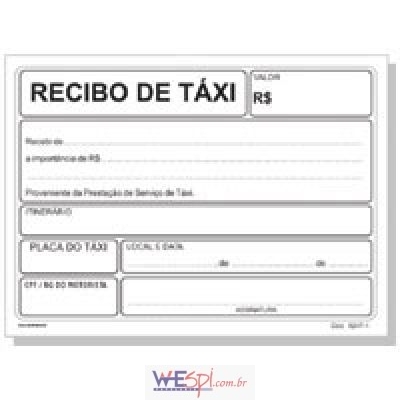 Wespi Atacado : IMPRESSO RECIBO TAXI 50 FOLHAS 127X91MM - UN PCT.C/20 ...